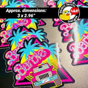 Movie Merch Girly Glitter Sticker Pink Babe Waterproof Stickers 90s Car ...