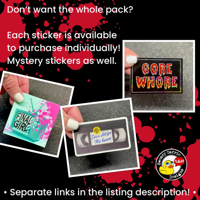 Horror Movie Sticker Pack of Scary Movie Stickers Bundle Set Trending ...