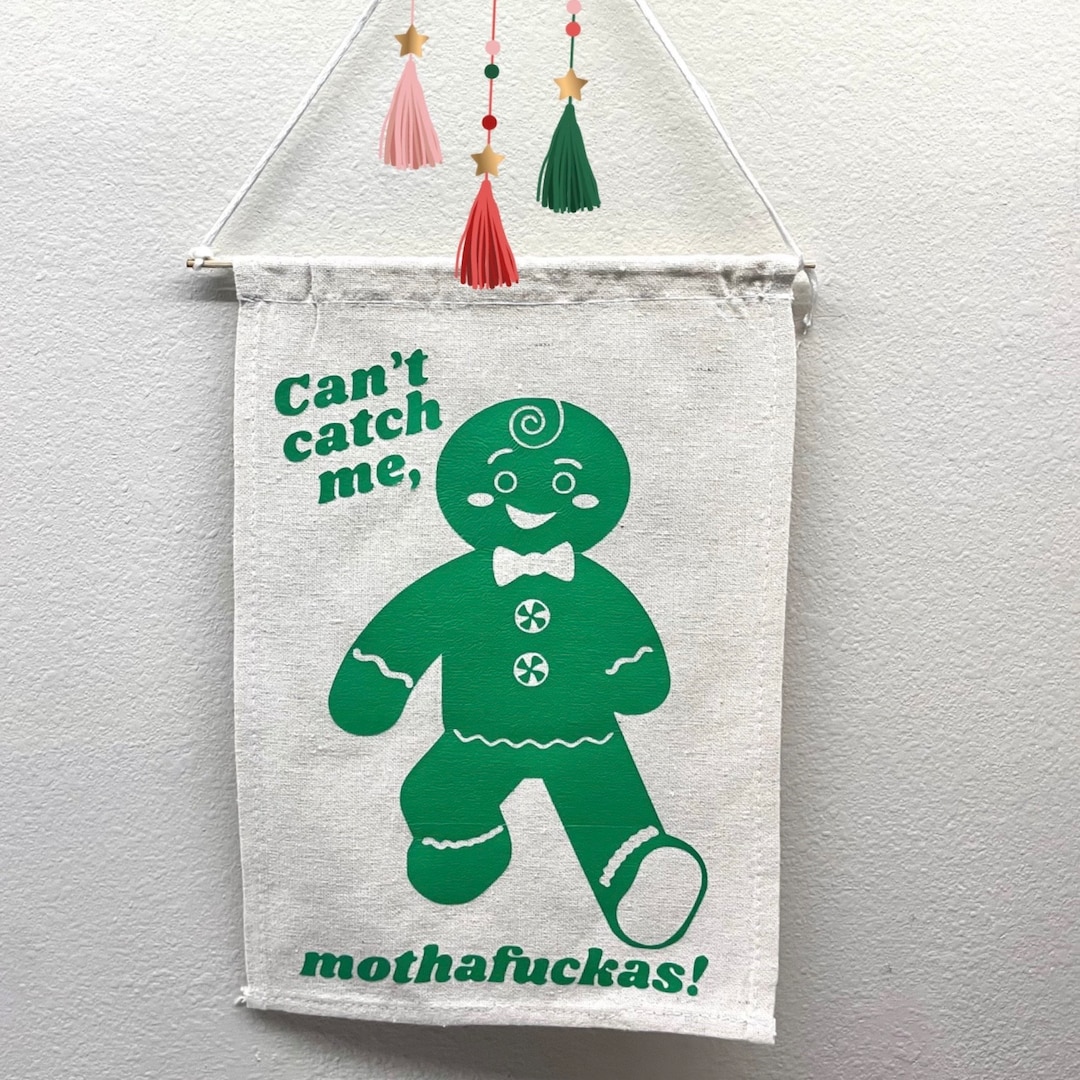 Sassy Funny Xmas Decor Rude Naughty Gangsta Gingerbread Man Christmas ...