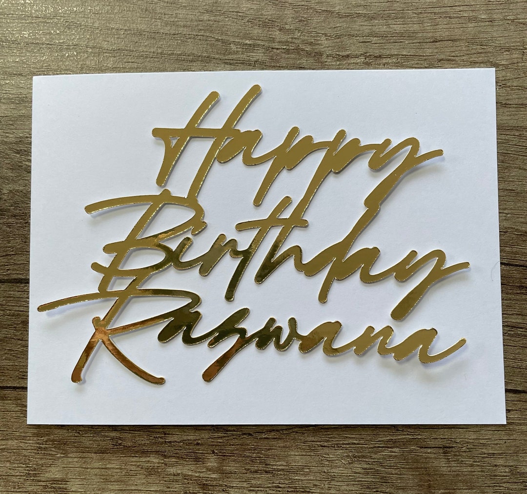 Sheet Cake Topper, Personalised Cake Charm, Mirror Card - Etsy