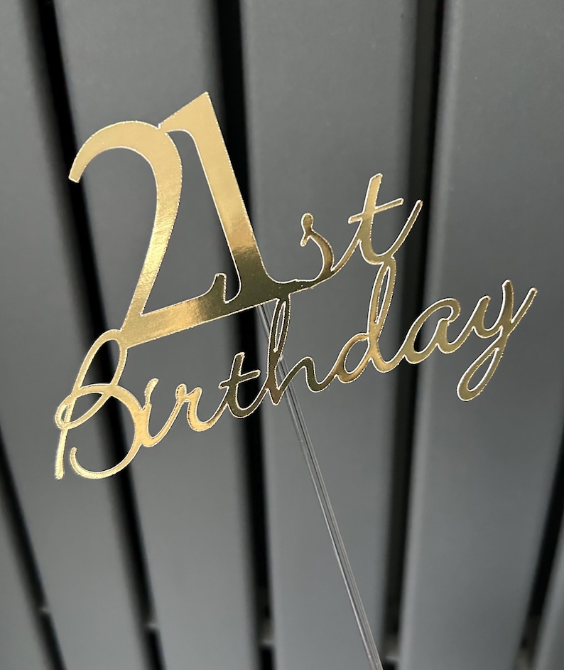 21st Birthday Cake Topper: Mirror Card Decoration - Etsy UK
