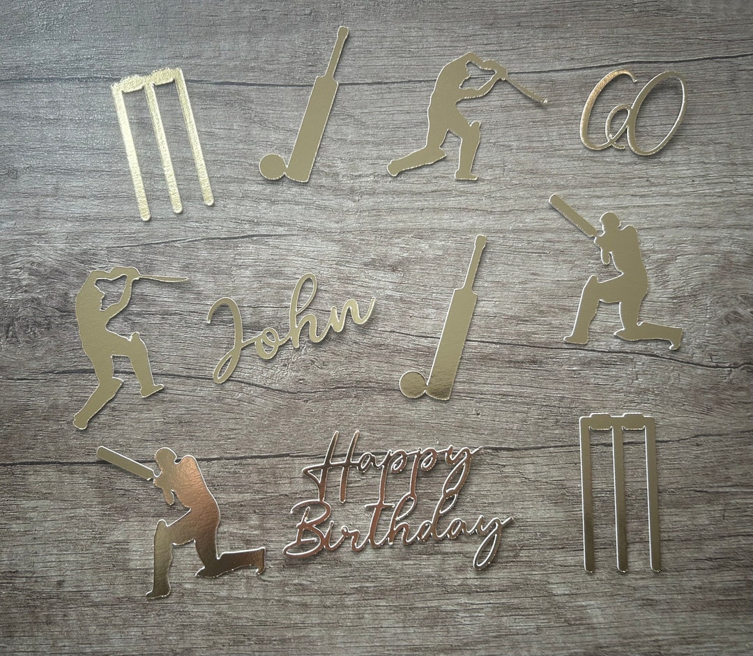Cricket Themed Cupcake Toppers: Mirror Card Cake Decorations - Etsy UK