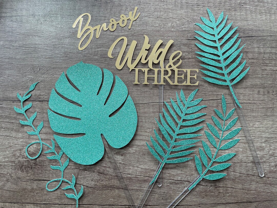 Wild & Three Cake Topper Set, 3rd Birthday Cake Decorations - Etsy UK