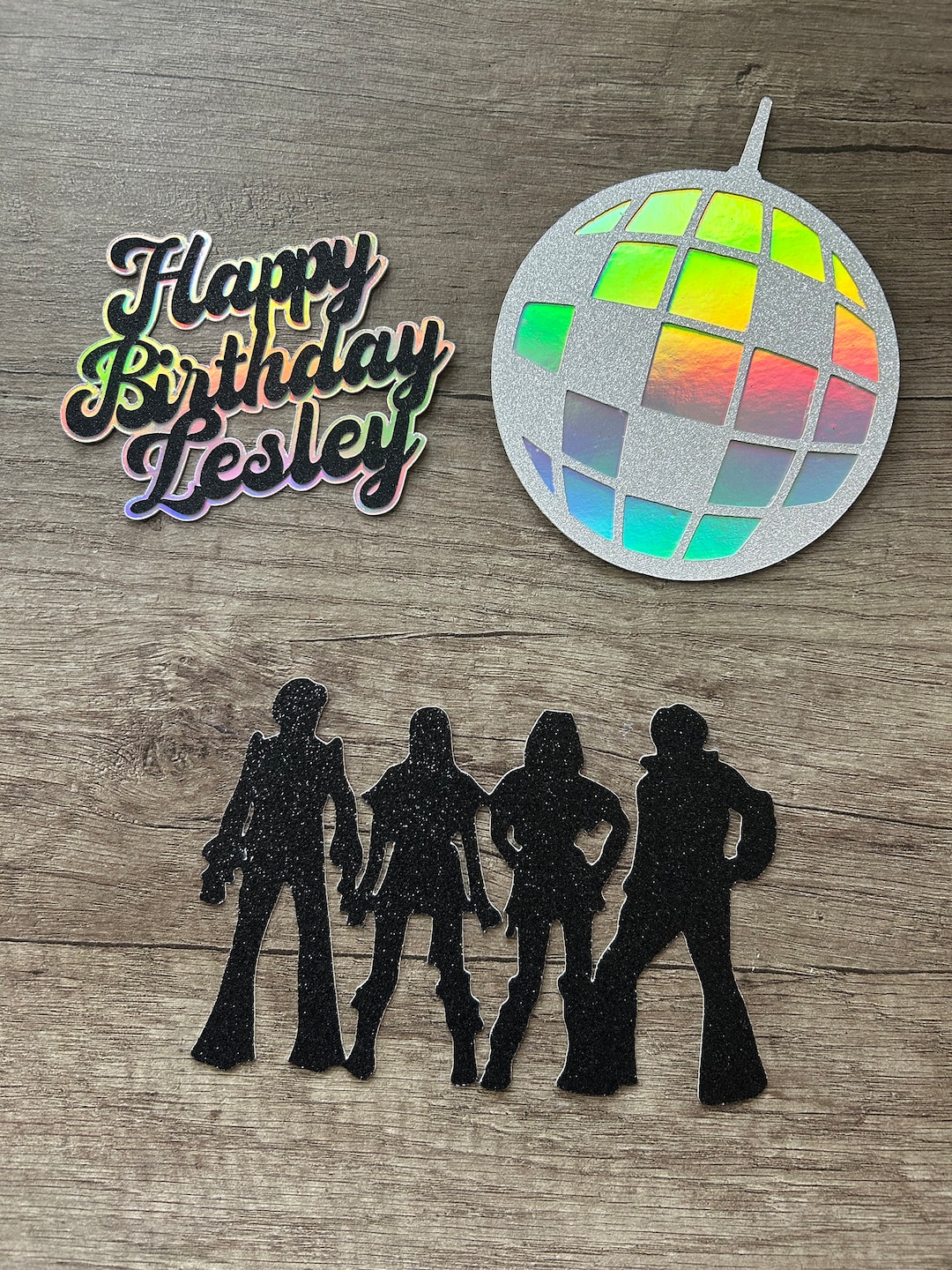 Disco Cake Topper Set Abba Style Cake Decorations - Etsy