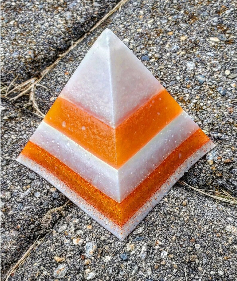 Orange and White Resin Pyramid - Etsy