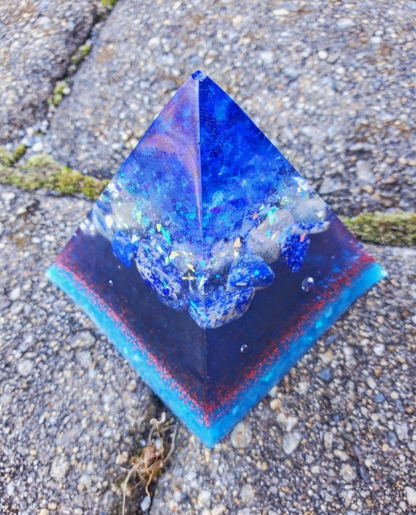 Purple Blue Resin Pyramid defected, Discounted - Etsy