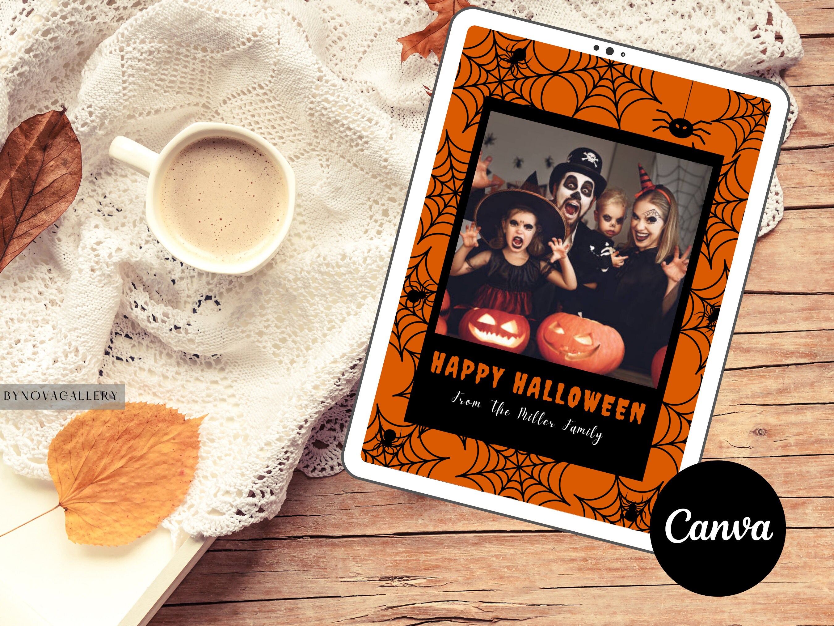 Editable Halloween Photo Card Template Canva Printable Halloween ...