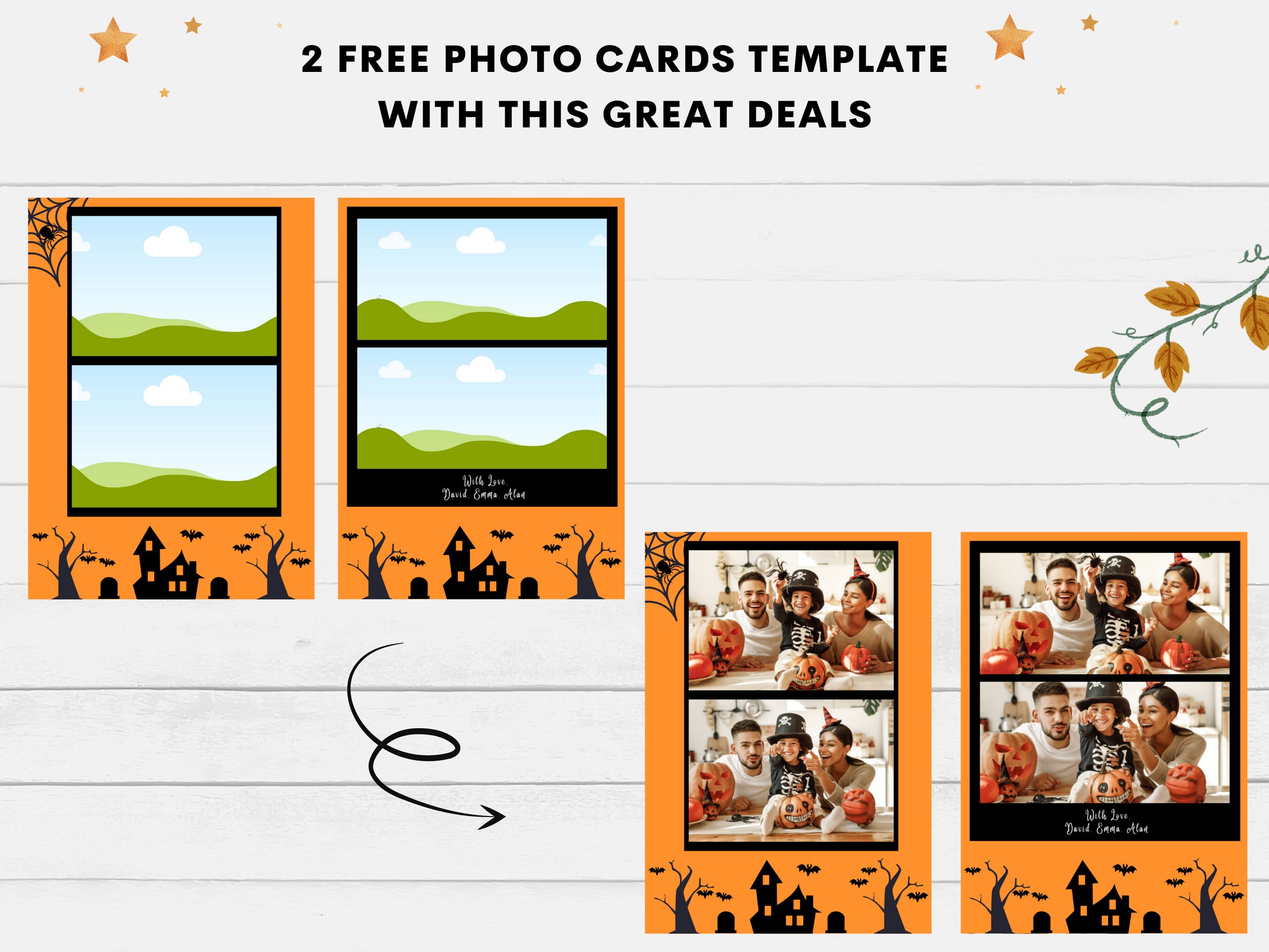 Editable Halloween Photo Card Template| Canva| Printable Halloween ...