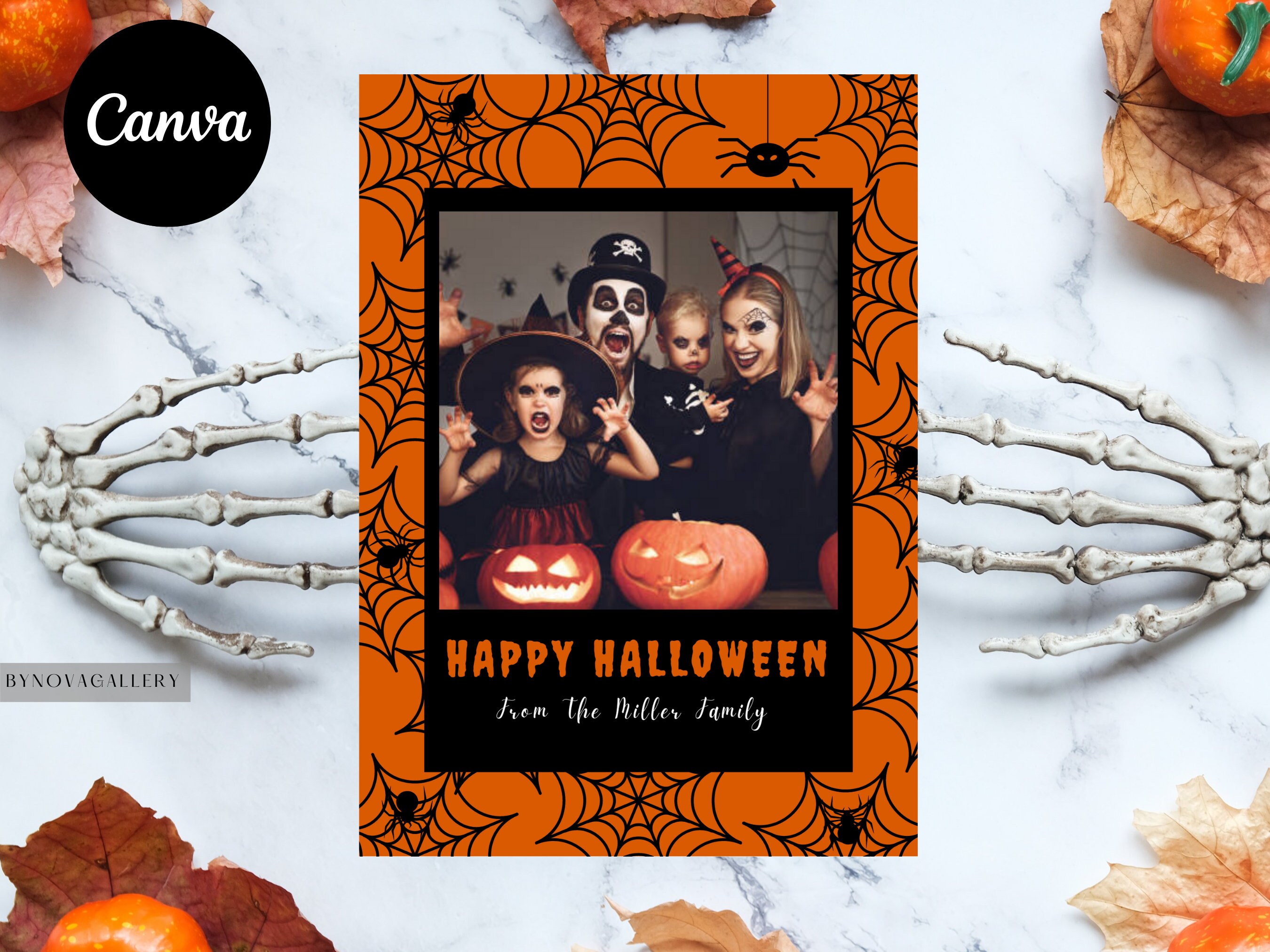 Editable Halloween Photo Card Template Canva Printable Halloween ...