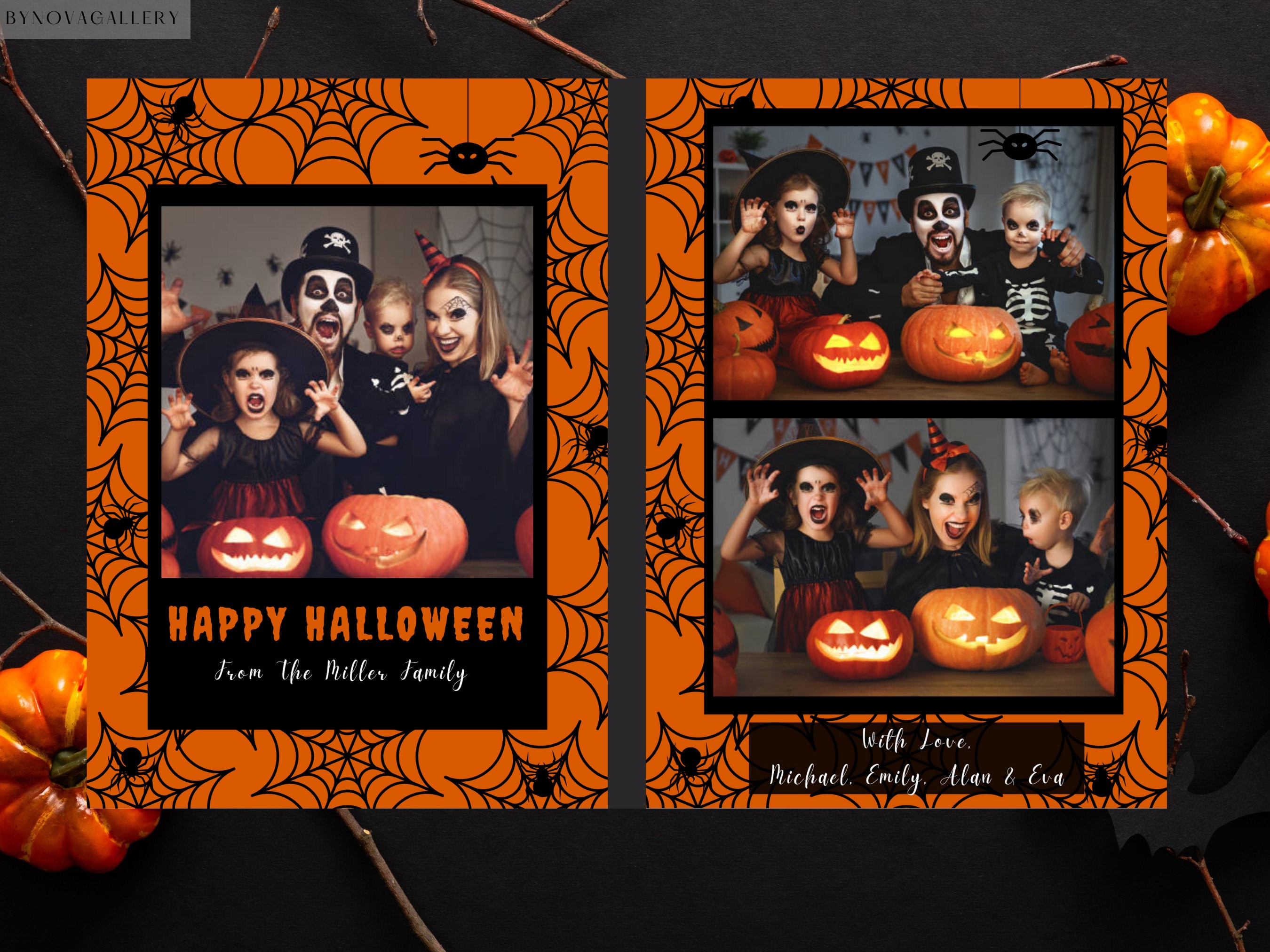 Editable Halloween Photo Card Template Canva Printable Halloween ...