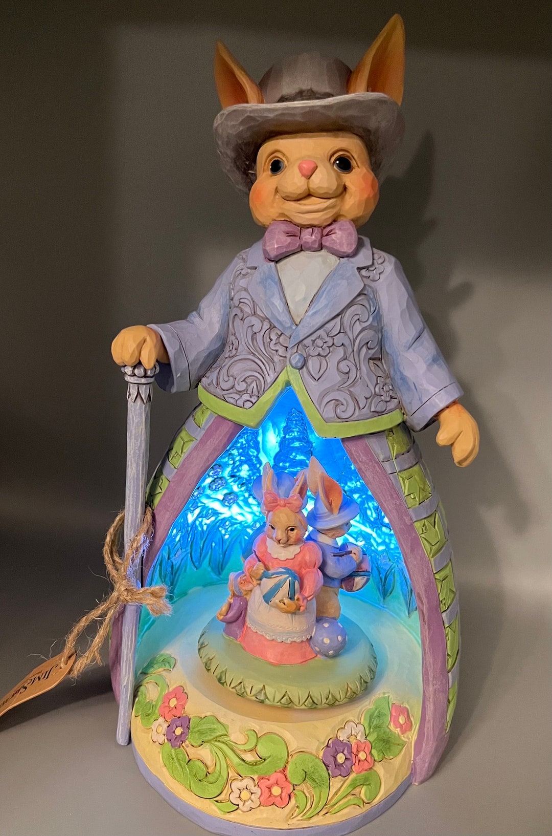 Jim Shore Easter Bunny With Top Hat Rotating Lighted Figurine, Easter ...