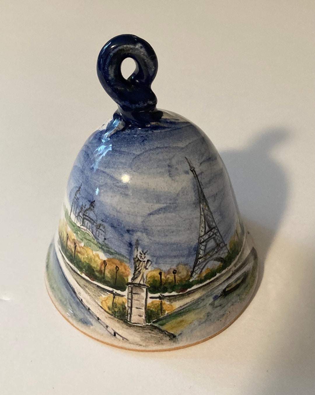 Hand Painted Clay Eiffel Tower/statue of Liberty Bell - Etsy