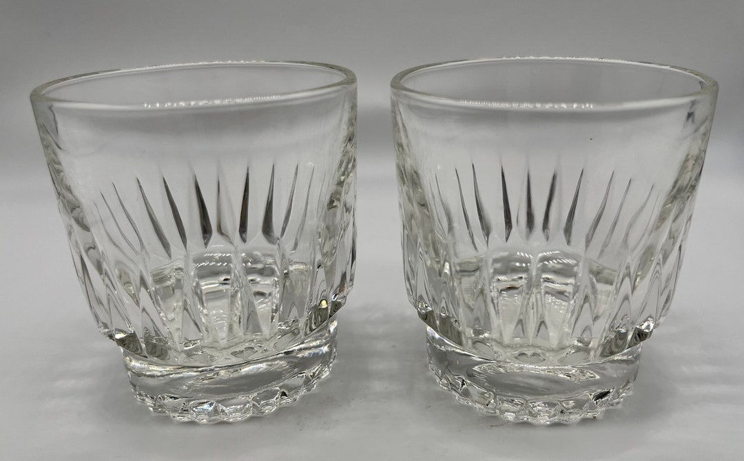 Vintage Libbey DURATUFF Clear Set of 2 on the Rocks Bar Glasses 4 Oz ...