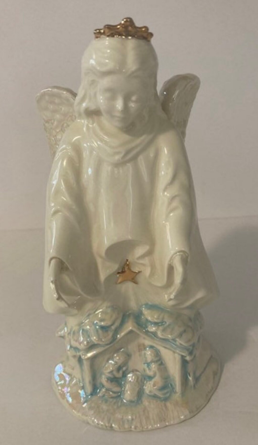 Beautiful Vintage Iridescent Angel Overlooking the Nativity - Etsy