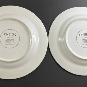 Vintage Oneida Christmas Snow Fairies Stoneware Set of 2 Salad/dessert ...