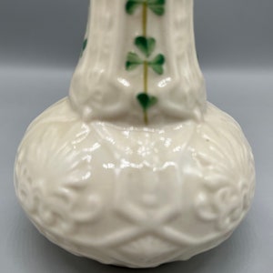 Belleek Ireland Shamrock Bud Vase Saint Patricks Day Good Luck Vase 5 1 ...