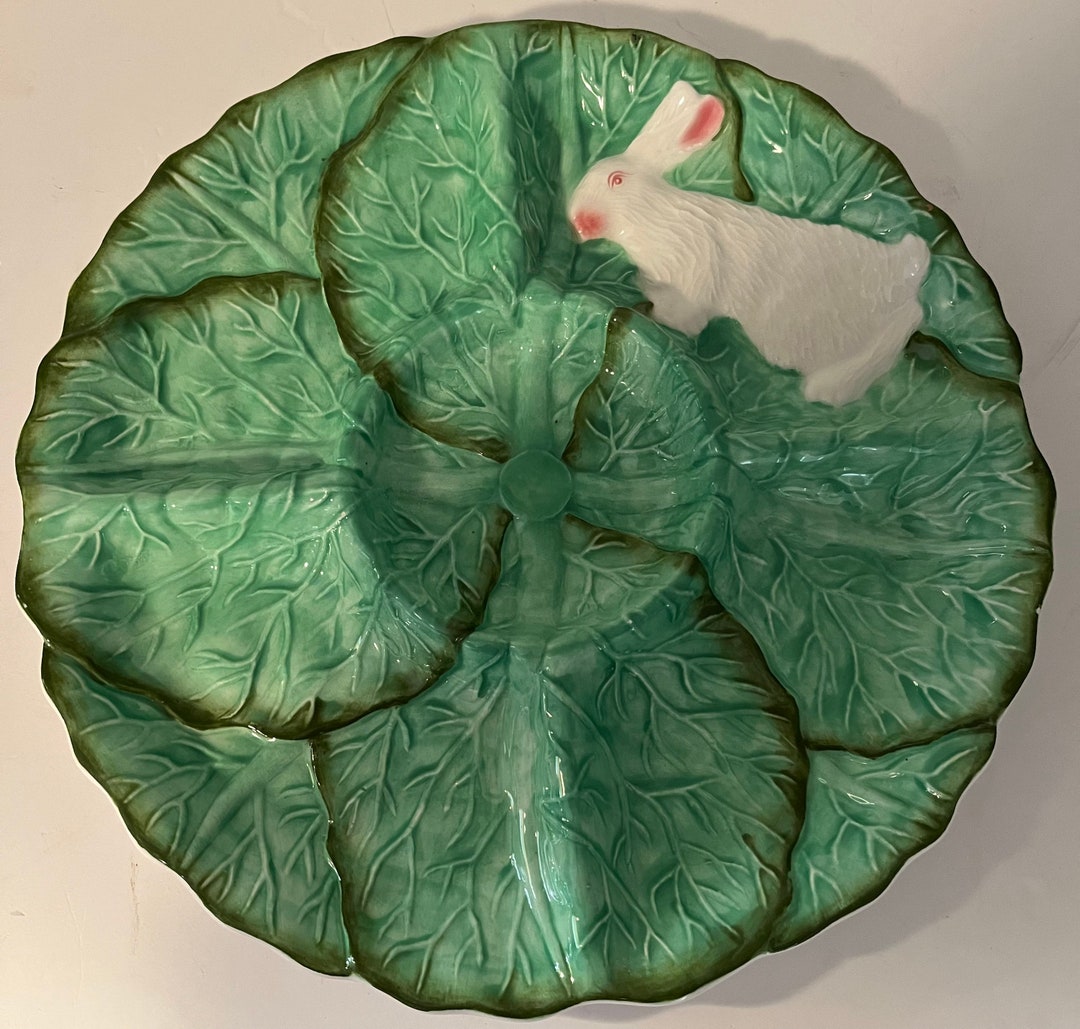 Bunny Rabbit Platter Vintage Zrike Ceramic Rabbit Patch 12 Platter Hand ...