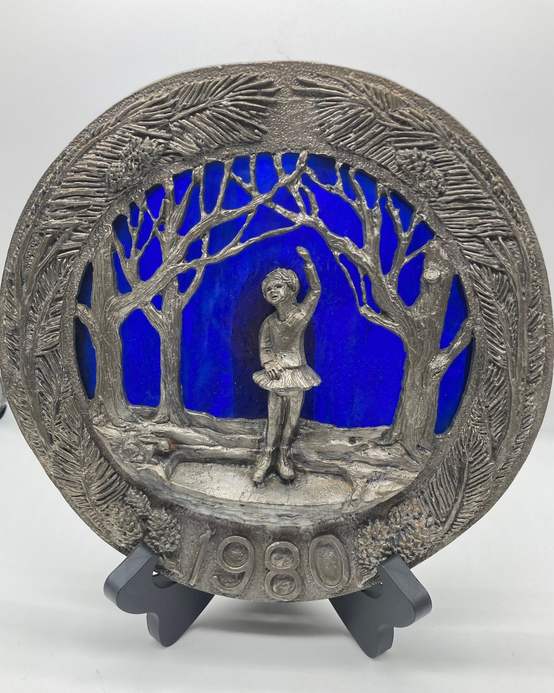 Pewter Christmas Plate Vintage Michael Ricker Pewter Plate Christmas in ...