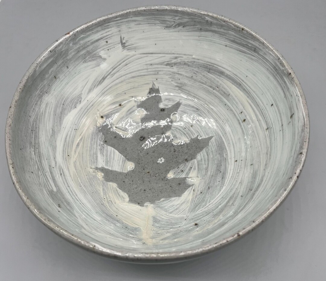 Ceramic Serving Bowl Studio Art Pottery Ceramic Decorative Leaf Bowl ...