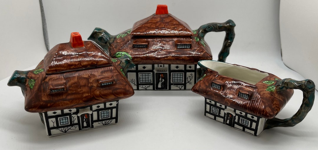 Antique John Maddock and Sons Royal Vitreous English Cottage Rustic Tea ...