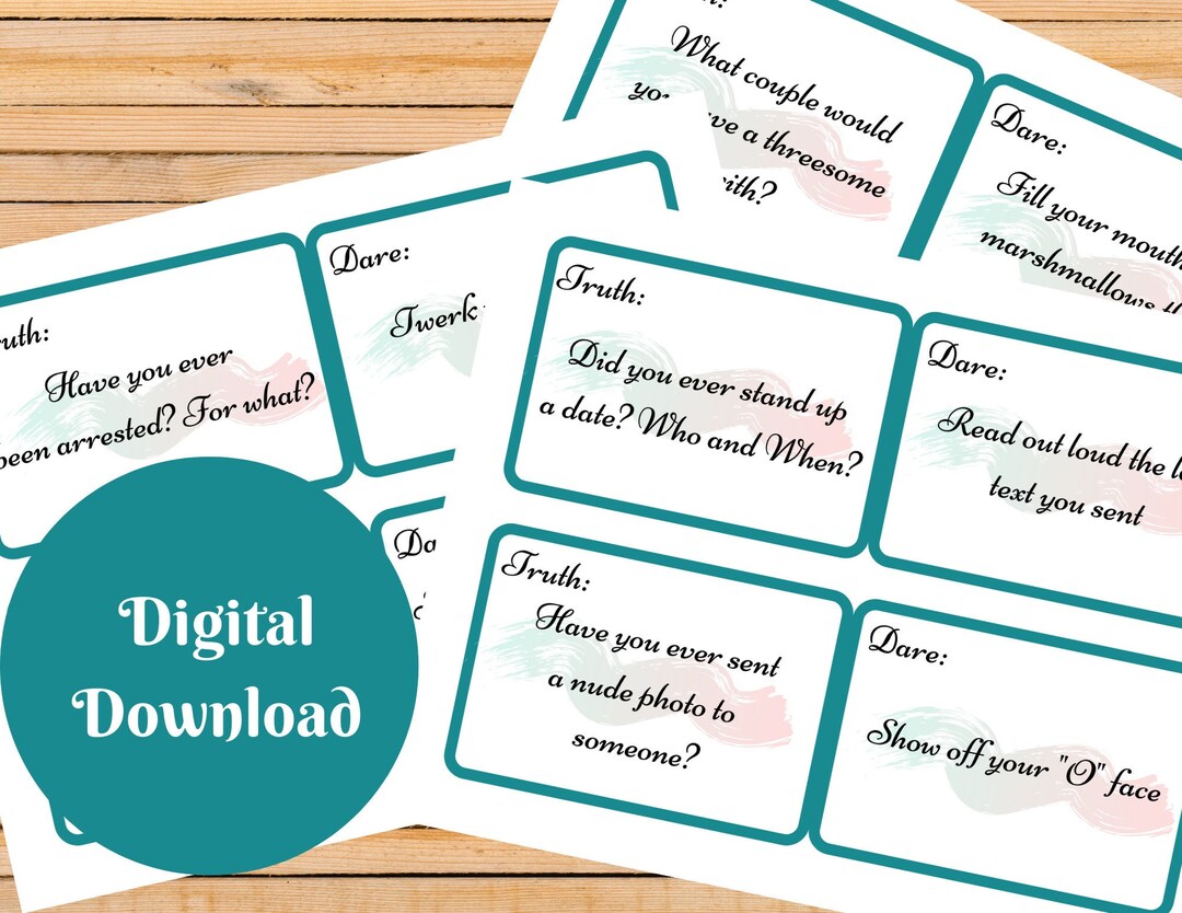 120 Adult Truth or Dare Cards - Truth or Drink Cards - Great Party Game ...