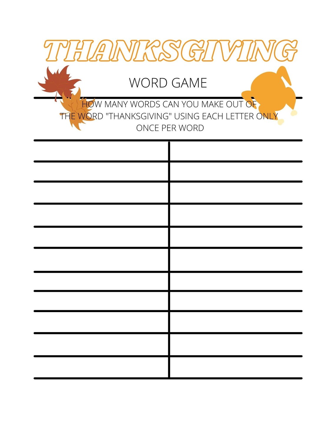 Thanksgiving Fun Pack 11 Pages of Fun Thanksgiving - Etsy