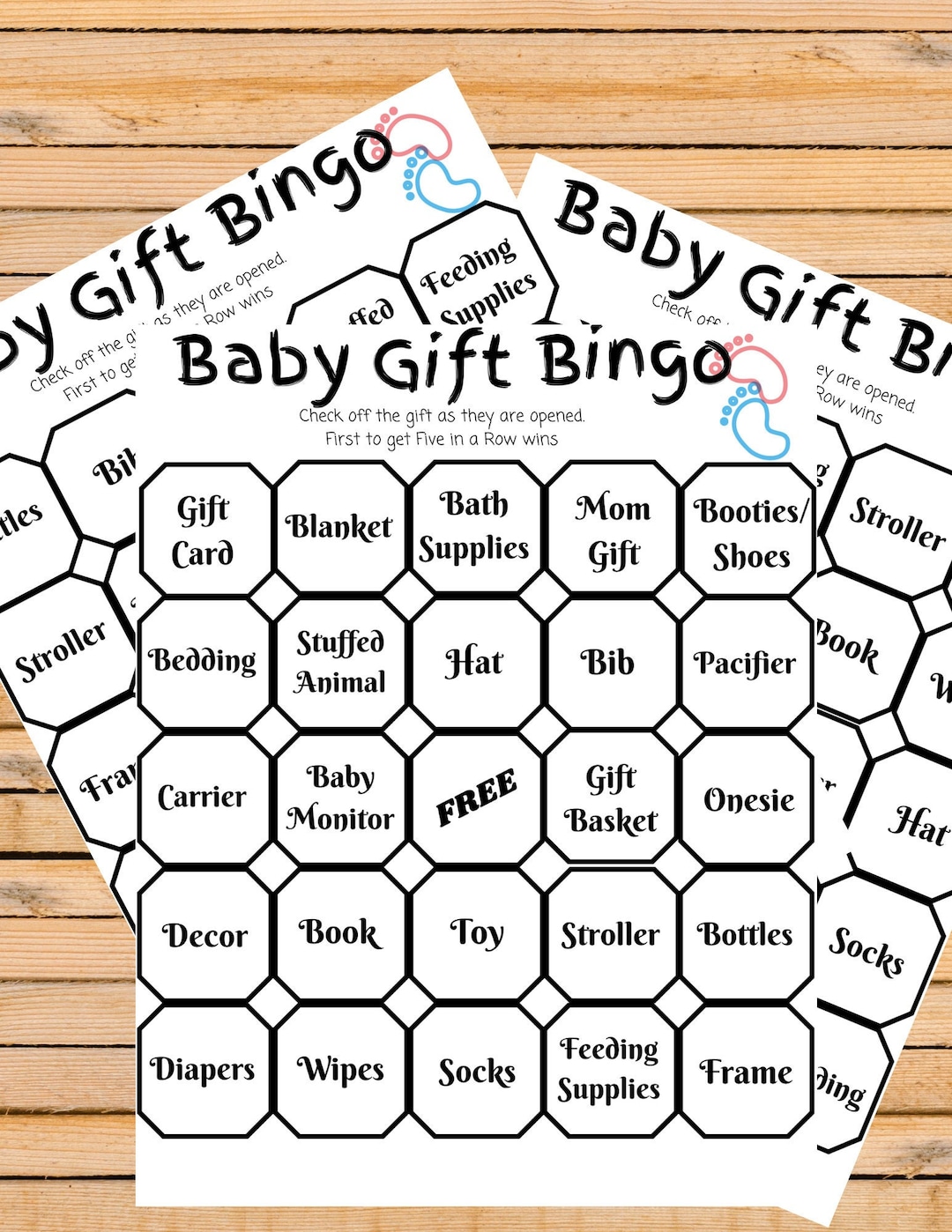 Baby Gift Bingo - Fun Baby Shower Game - Comes With 30 Bingo Cards Plus ...