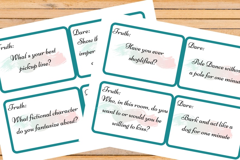 120 Adult Truth or Dare Cards - Truth or Drink Cards - Great Party Game ...