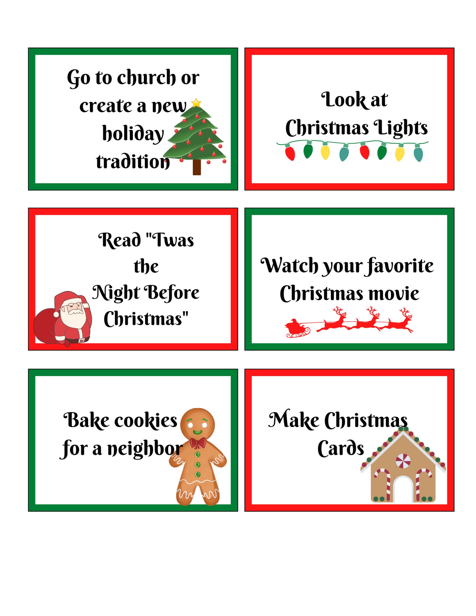 Advent Activity Cards 25 Activities for the Christmas Season Printable ...