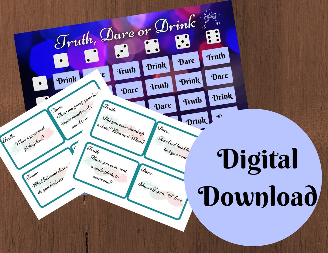 Truth or Dare Game Pack - Truth, Dare or Drink Dice Game and 120 Adult ...