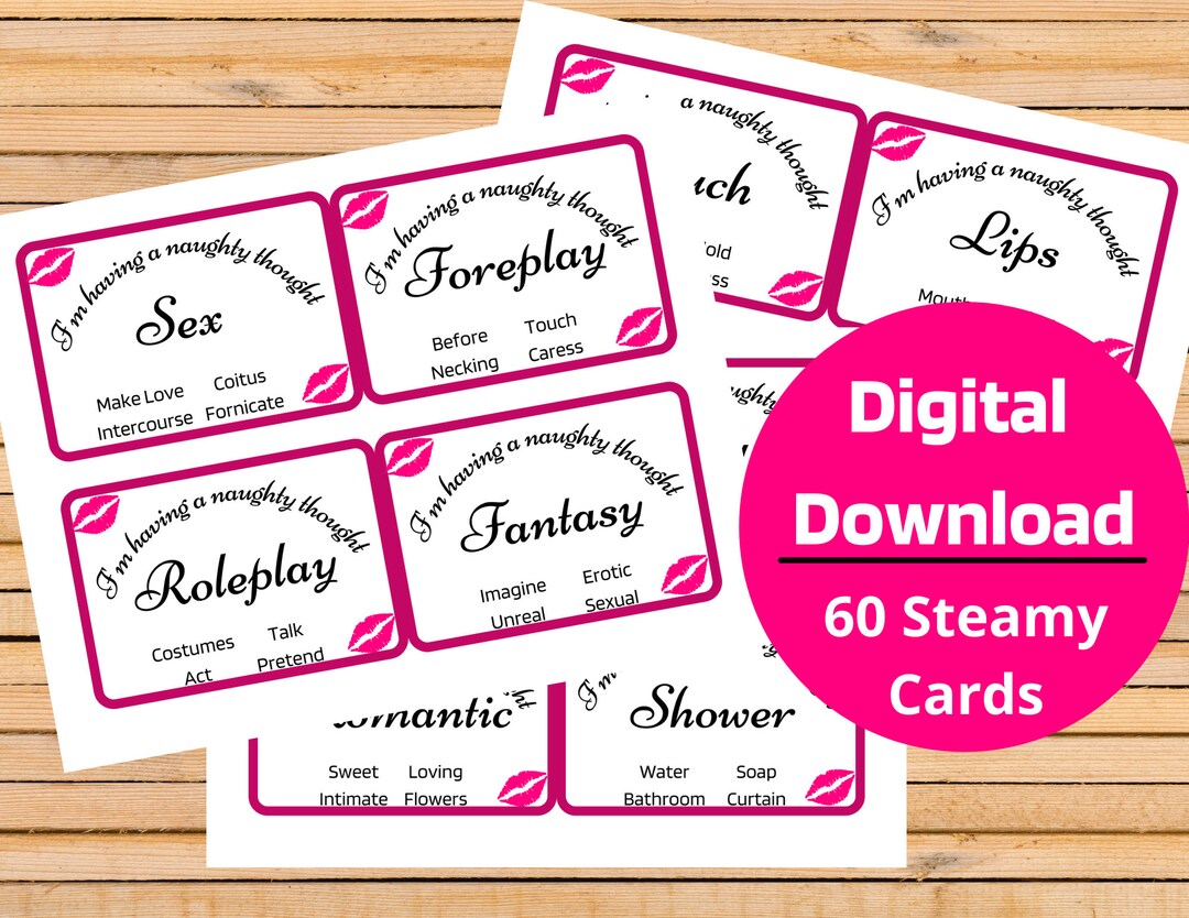 Naughty Thoughts Card Game - for Adults Only - Erotic Taboo-style Game ...