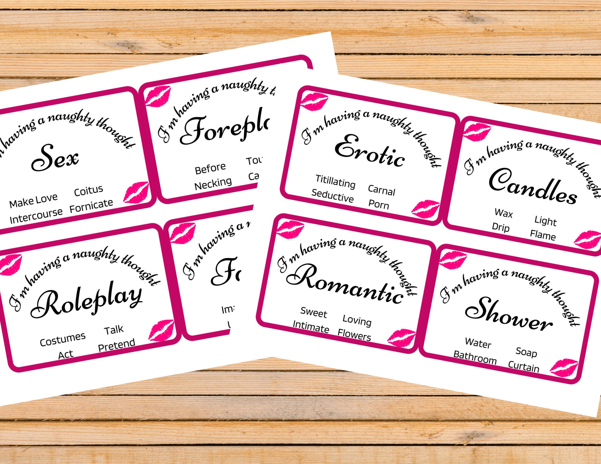 Naughty Thoughts Card Game - for Adults Only - Erotic Taboo-style Game ...