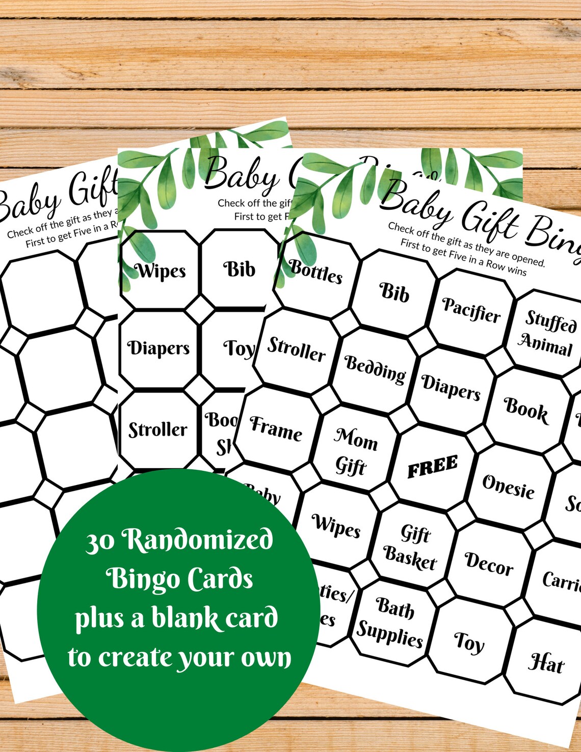 Baby Shower Game Bundle Greenery Style Baby Shower Games - Etsy