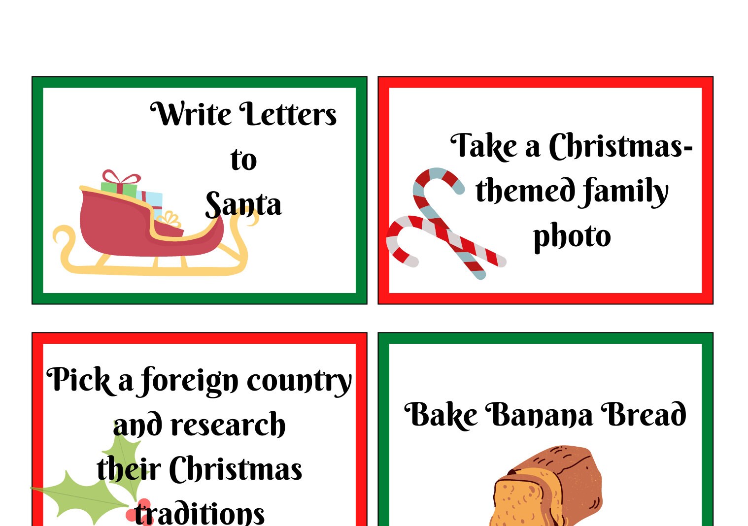 Advent Activity Cards 25 Activities for the Christmas Season Printable ...