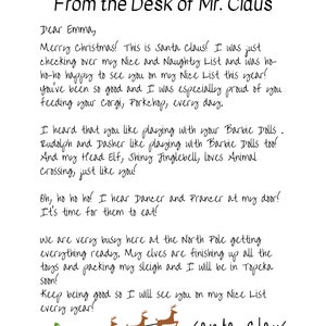 Personalized Letter From Santa Printable and Personalized - Etsy