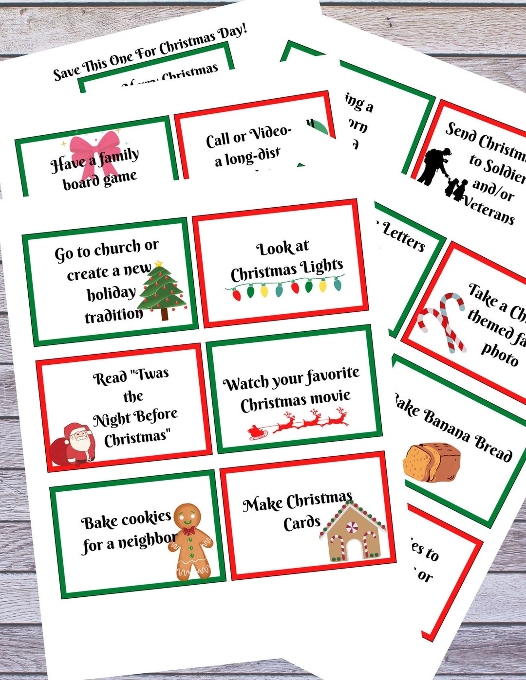 Advent Activity Cards 25 Activities for the Christmas Season Printable ...