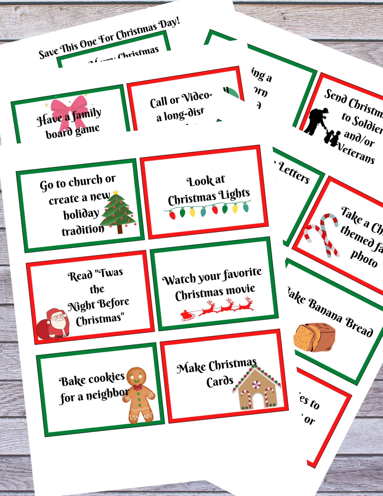 Advent Activity Cards 25 Activities for the Christmas Season Printable ...