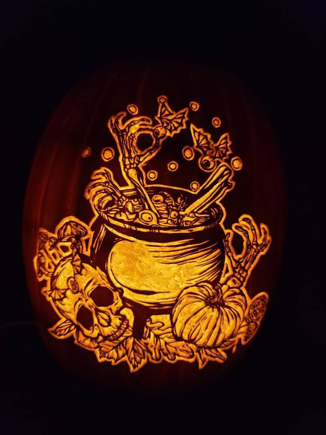 Ready to Ship, Witches Cauldron Carved 13 Foam Pumpkin, Pumpkin Spice ...