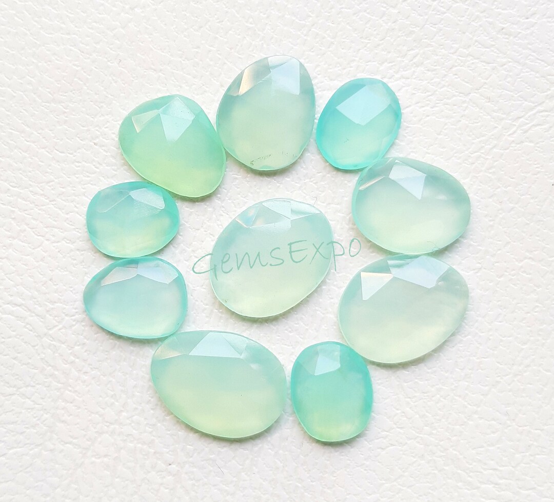 Aqua Chalcedony Rose Cut Slice Top Quality Aqua Chalcedony Rose Cut ...