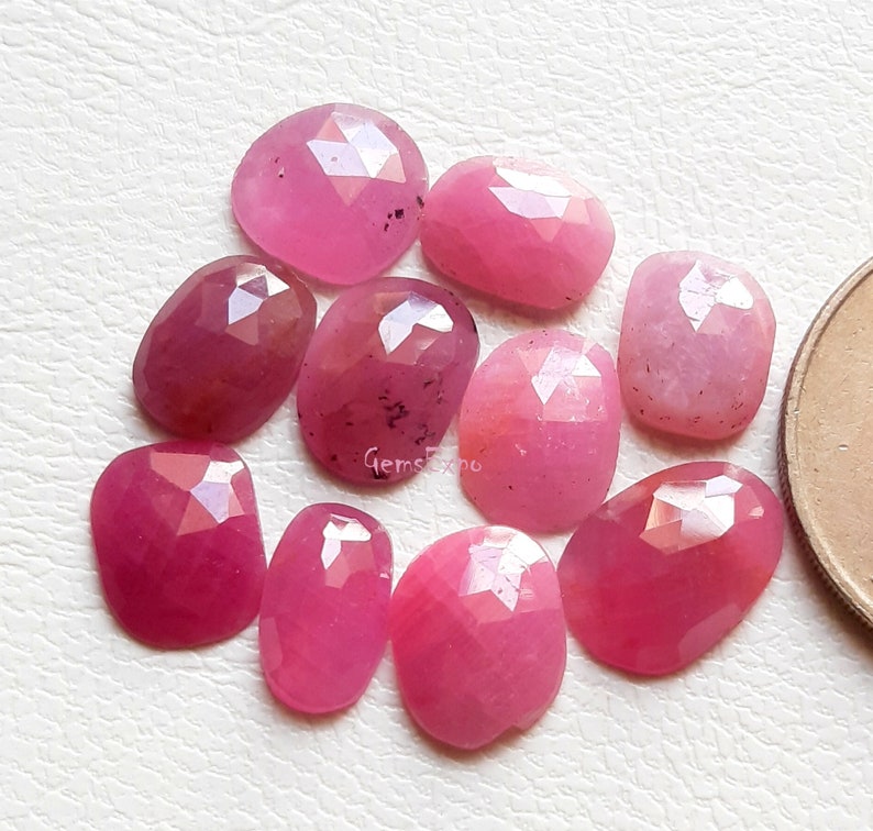 100% Natural Ruby Rose Cut Loose Gemstone 10 Pcs Lot , Natural Ruby ...