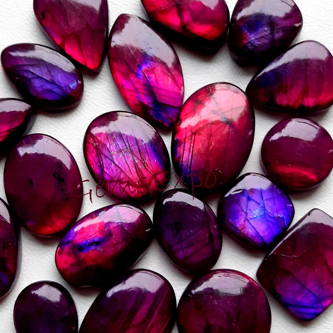Purple Labradorite Cabochon Wholesale Lot, Treated Purple Labradorite ...