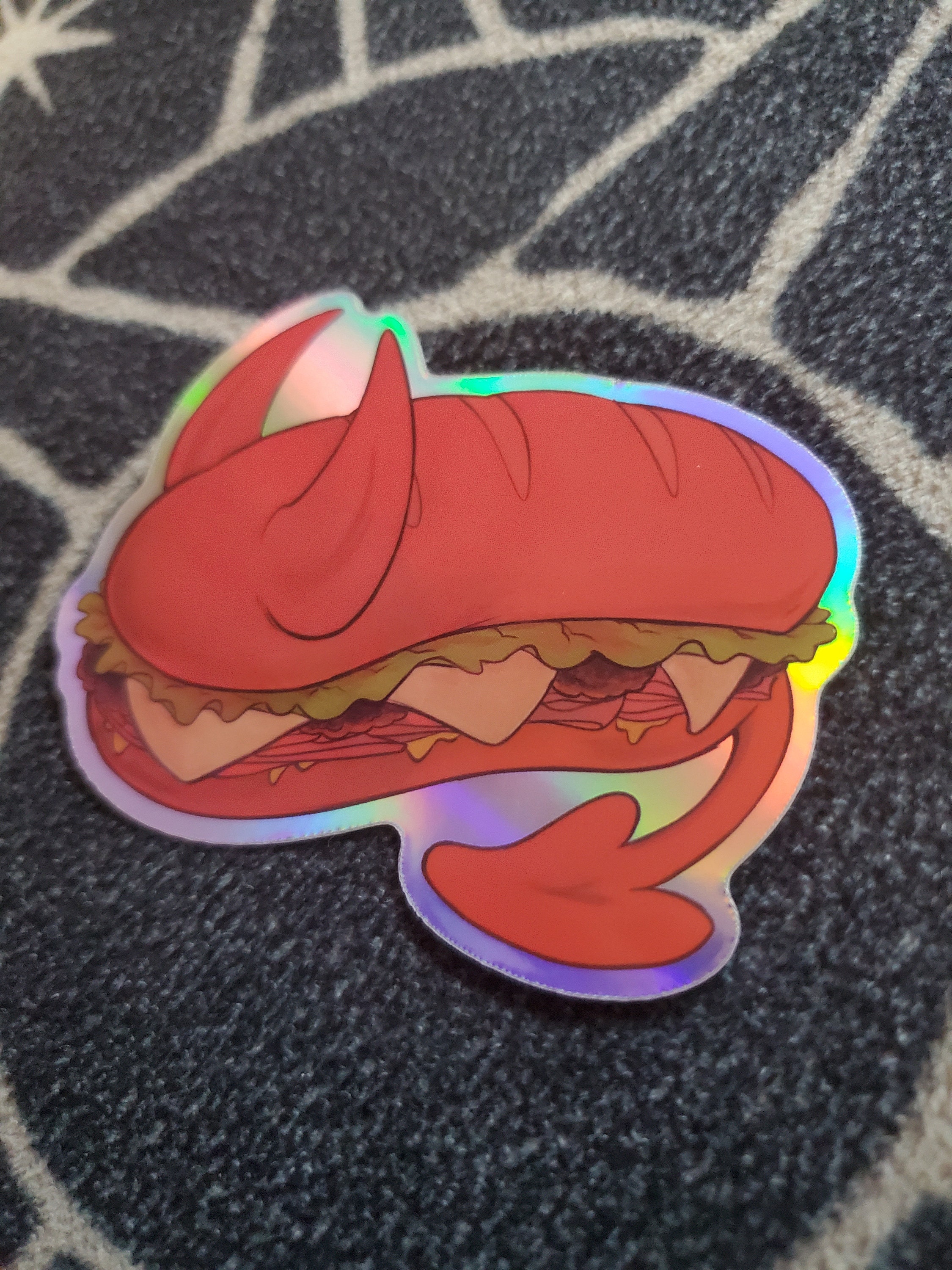 Demonic Sandwich Holographic Sticker - Etsy