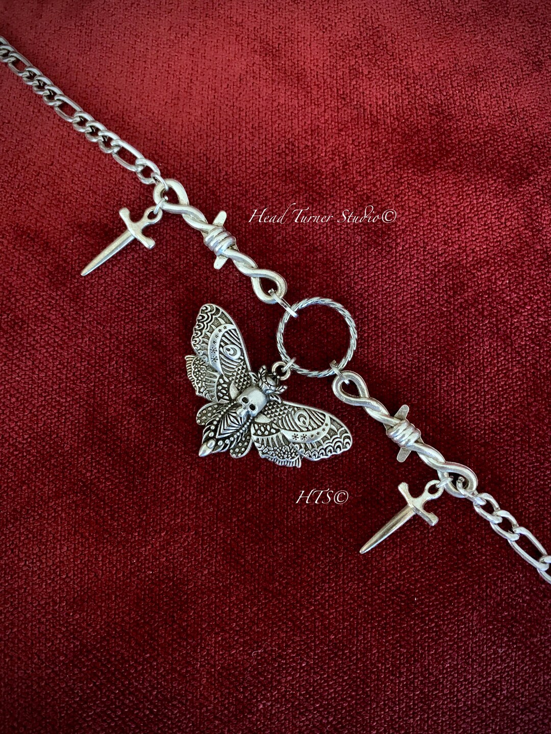 Silver Death Moth Goth Choker; Gothic Wedding Jewelry; Moth Necklace ...