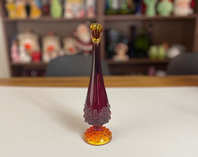 Vintage Fenton Ruby Red Amberina Hobnail Bud Vase - Etsy