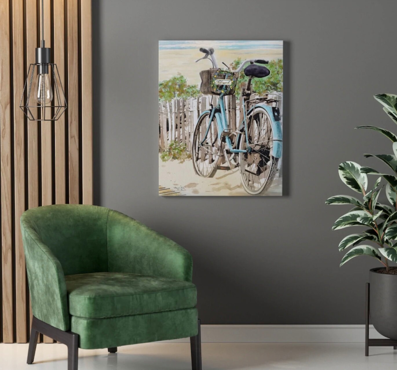 Beach Bike -personalized Coastal Landscape Canvas Fine Art - Etsy