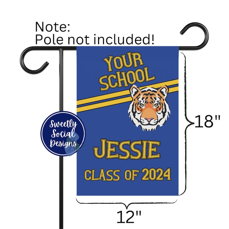 Custom School Flag, Garden & House Banner - Your School Name, Mascot ...