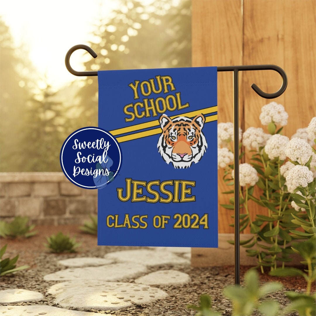 Custom School Flag, Garden & House Banner - Your School Name, Mascot ...