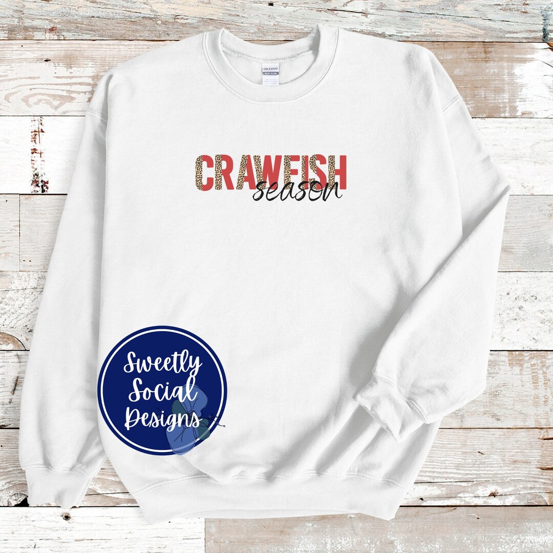 Crawfish Season, Leopard Print Sweatshirt, Crayfish Sweater, Louisiana ...