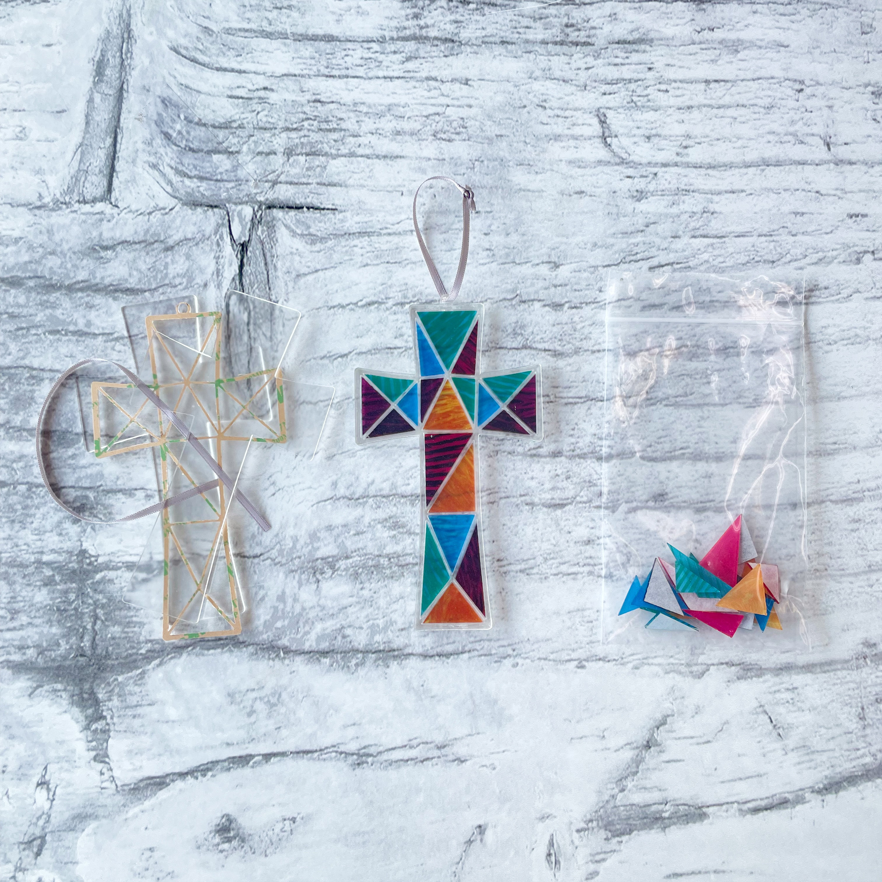 Christian Stain Glass Cross Craft Kit | Youth Group Activity | Sunday ...