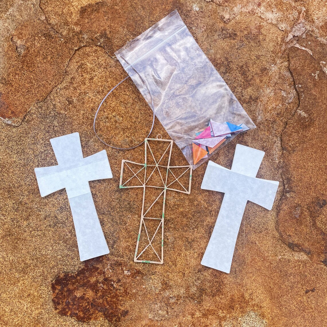Christian Stain Glass Cross Craft Kit Youth Group Activity Sunday ...